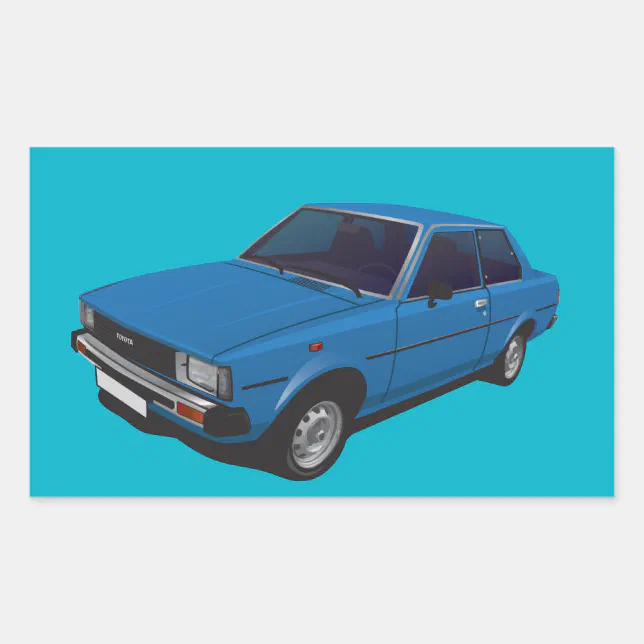Toyota Corolla DX KE70 2-door blue Rectangular Sticker | Zazzle