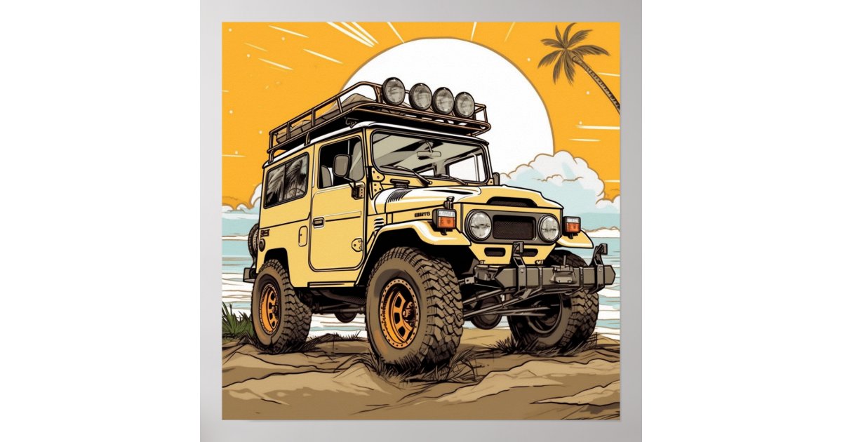 Toyota FJ40 Land Cruiser Square Poster | Zazzle
