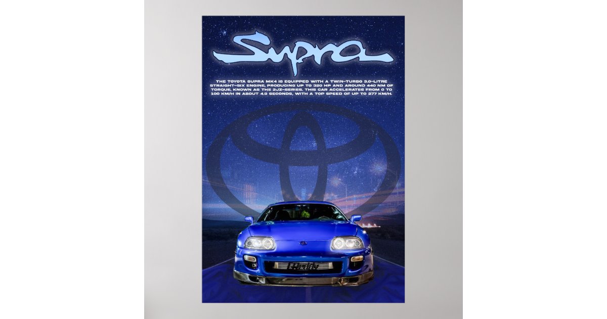 Toyota Supra MK4 Poster | Zazzle