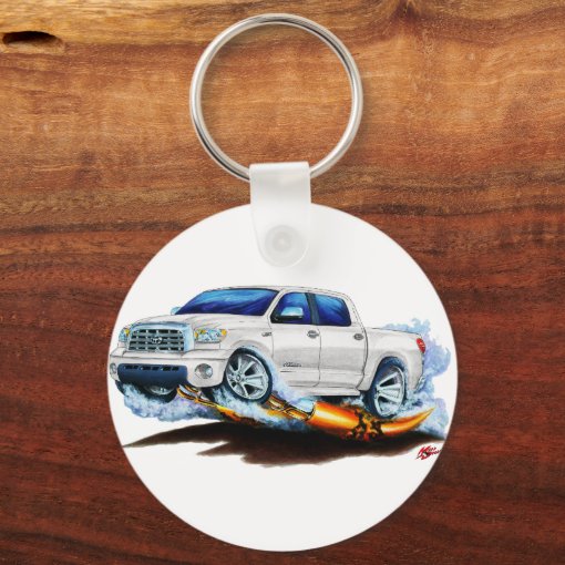 Toyota Tundra Crewmax White Truck Keychain | Zazzle