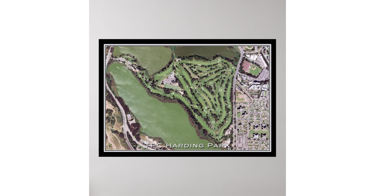 TPC Harding Park Golf Course Satellite Map Poster | Zazzle