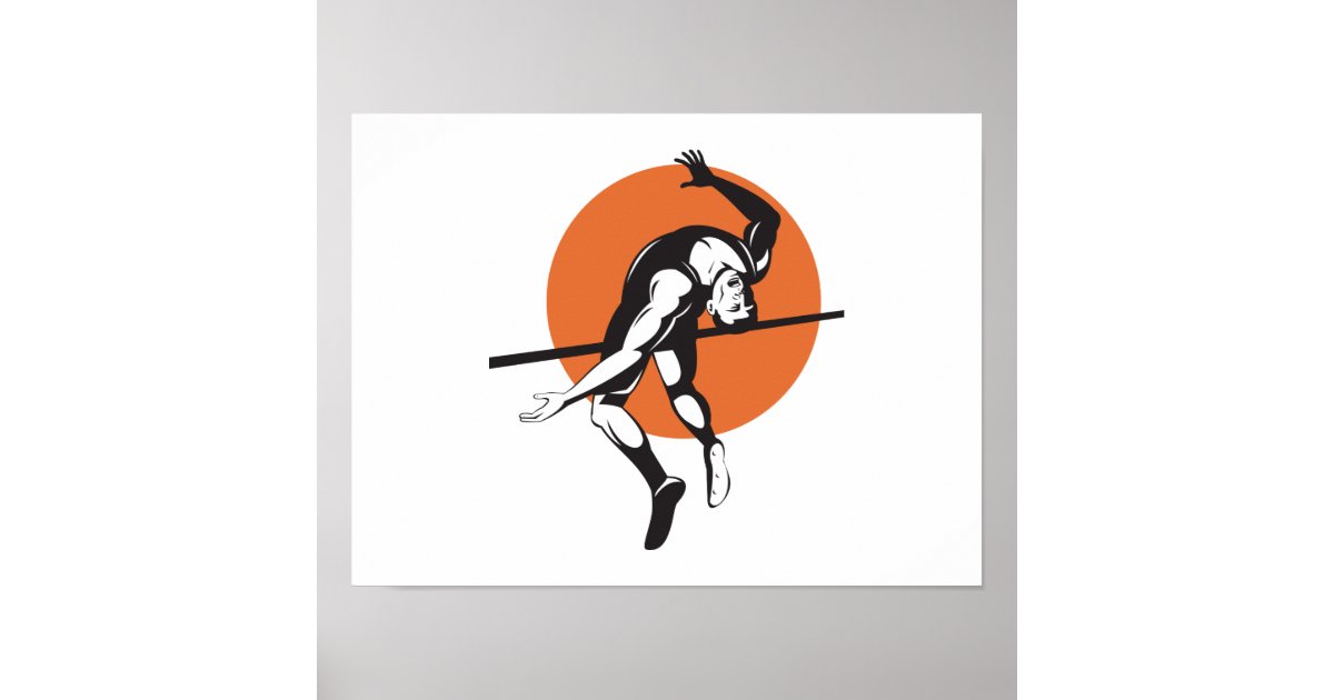 Track and Field Athlete Jumping High Jump Poster | Zazzle