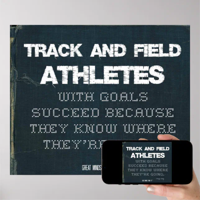 Track and Field Athletes with Goals Succeed: Denim Poster | Zazzle