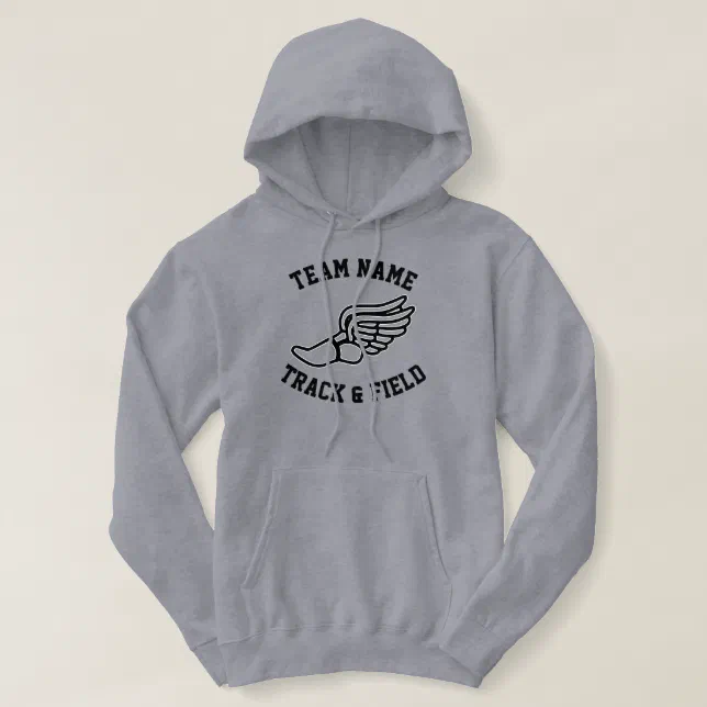 Track and Field Custom Team Name or Text Sports Hoodie | Zazzle