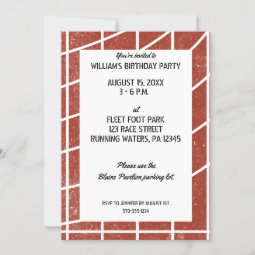 Track and Field Party Invitation Red Running Track | Zazzle