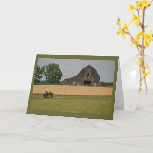 Tractor and Barn Greeting Card | Zazzle