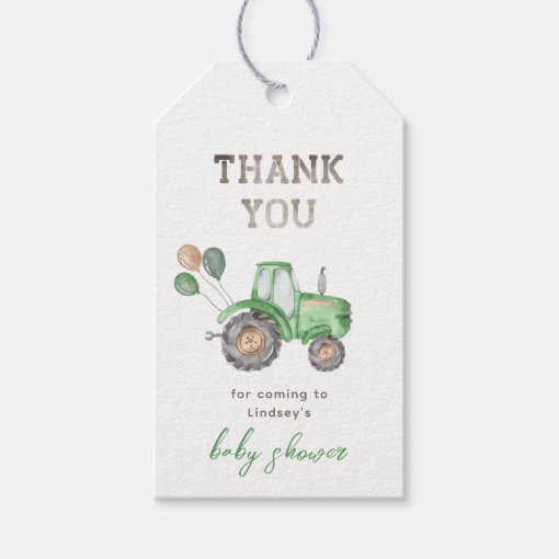 Tractor Baby Shower Favor Tags | Zazzle