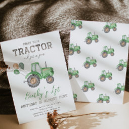 Tractor Birthday Invitation | Tractor Invitation | Zazzle