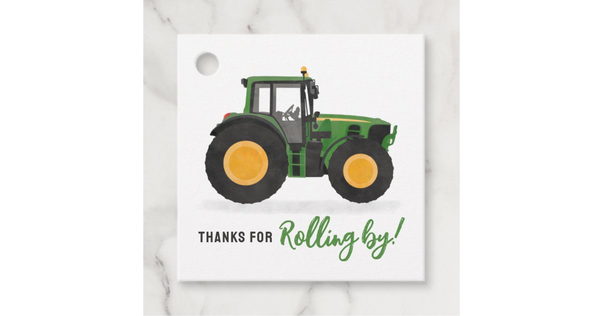 Tractor Birthday Party Favor Tags | Zazzle