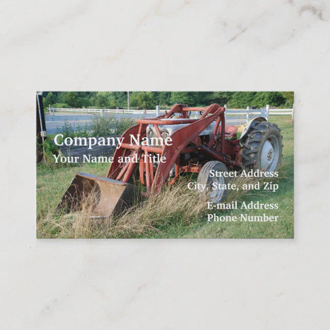 tractor business card | Zazzle