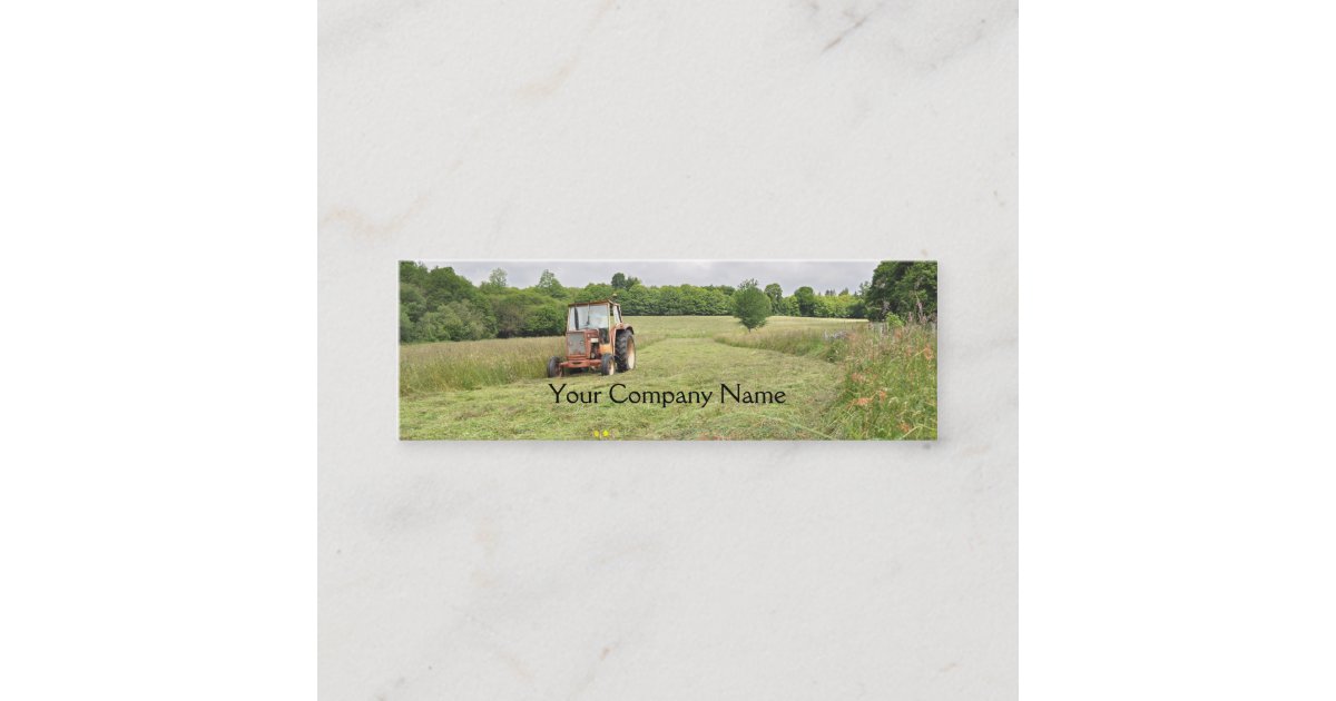 Tractor cutting hay agricultural business card | Zazzle