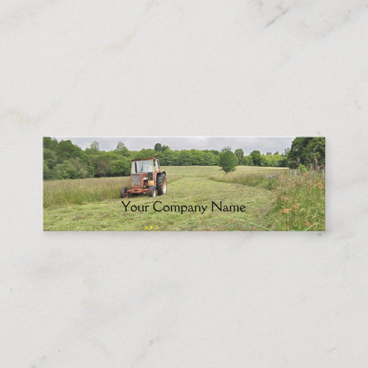 Tractor cutting hay agricultural business card | Zazzle