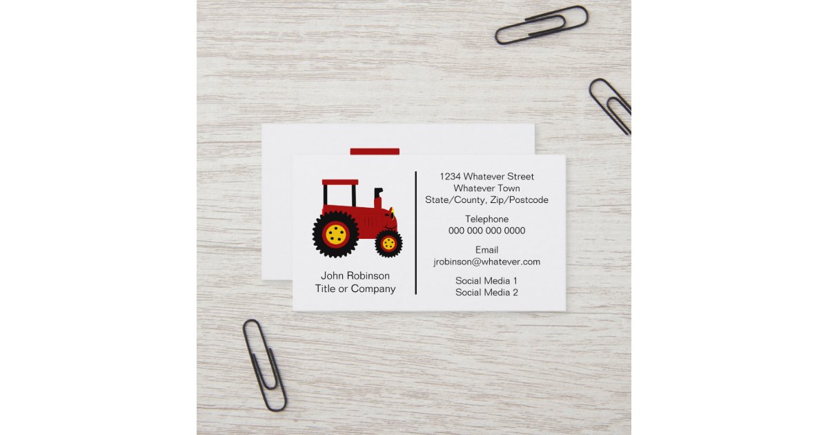 Tractor Design Farmer Business Card | Zazzle