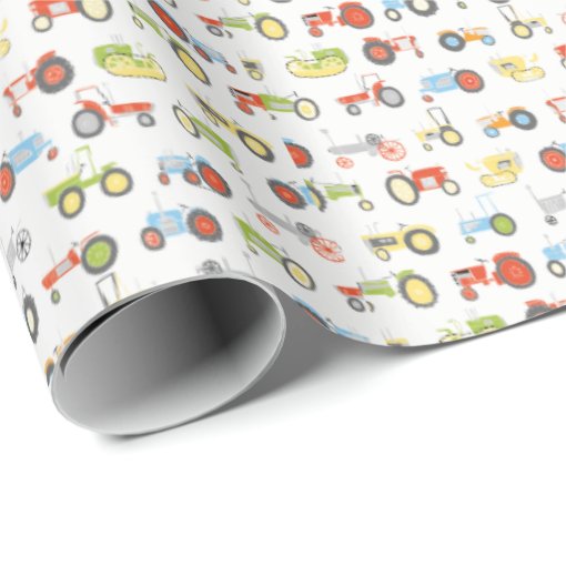 Tractor Design Wrapping Paper | Zazzle