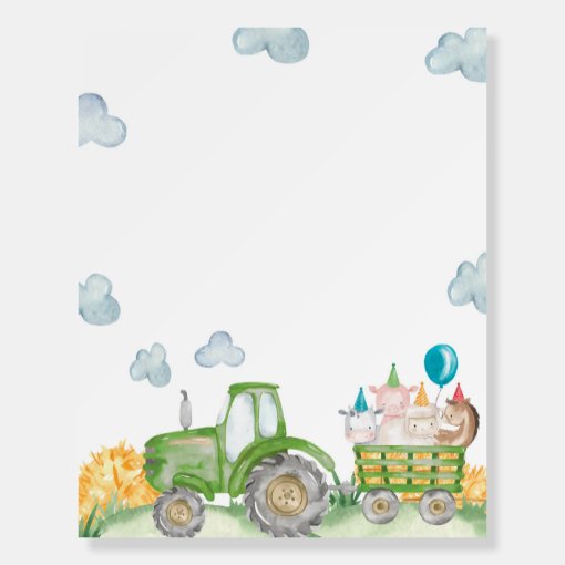 Tractor Farm Animal First Birthday Welcome Sign | Zazzle