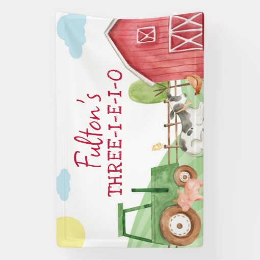 Tractor Farm Birthday Party Banner | Zazzle