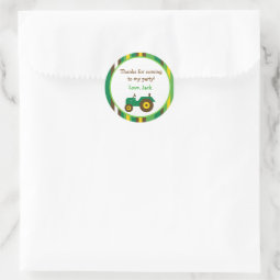 Tractor Farm Round Favor Stickers Envelope Seals | Zazzle