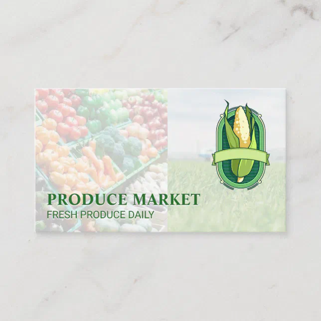 Tractor | Fresh Corn Produce Business Card | Zazzle