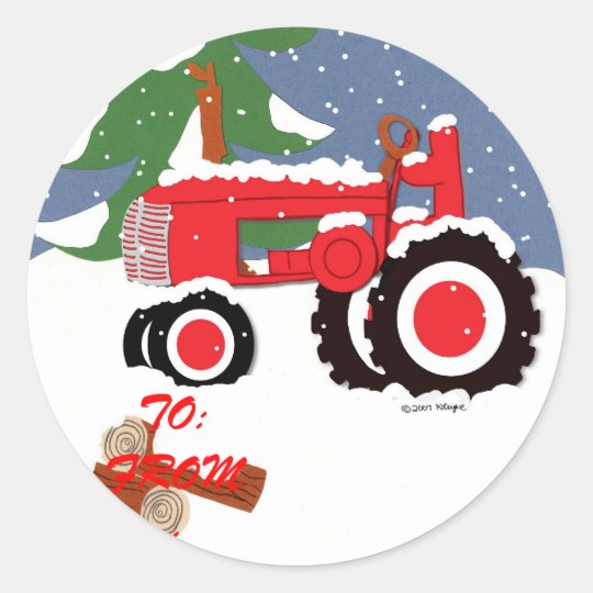 Tractor Gift Tag sticker | Zazzle.com