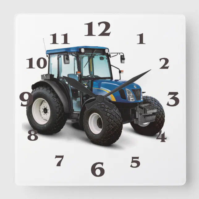Tractor image for Square-Wall-Clock Square Wall Clock | Zazzle