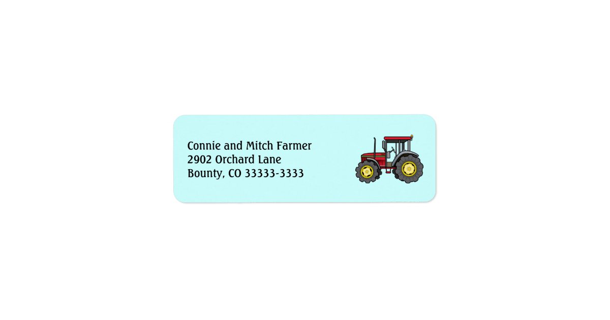 Tractor Label | Zazzle