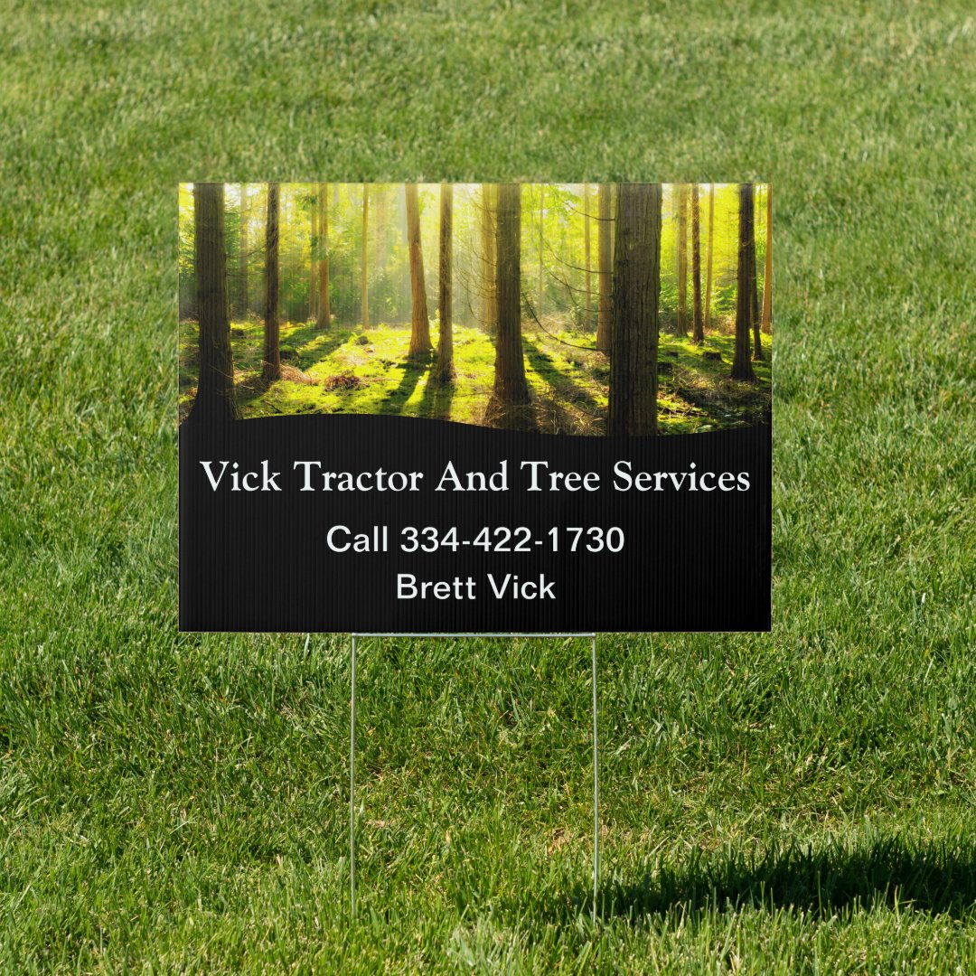 Tractor Land Clearing And Tree Service Yard Signs | Zazzle