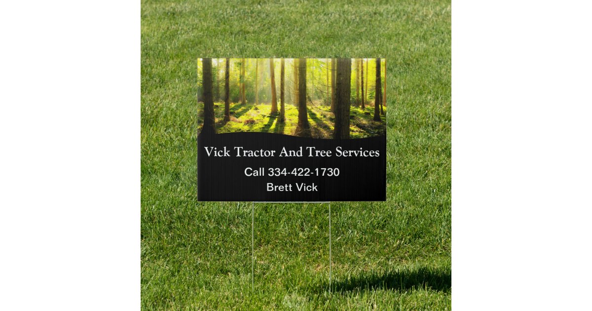 Tractor Land Clearing And Tree Service Yard Signs | Zazzle