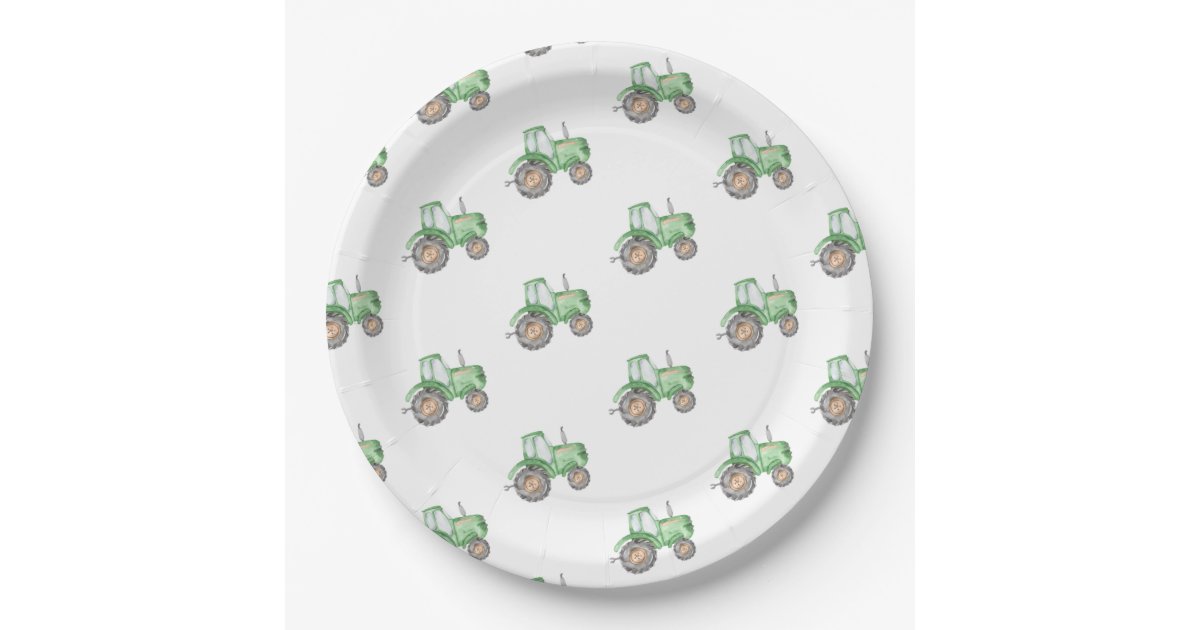 Tractor Paper Plates | Tractor Party Plates | Zazzle