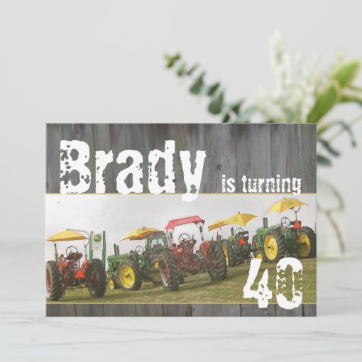 Tractor Party Invitation: Barn wood & tractors Invitation | Zazzle