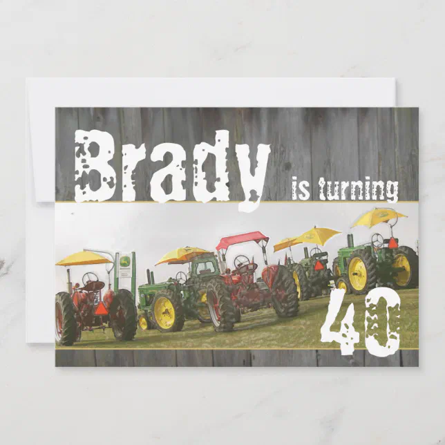 Tractor Party Invitation: Barn wood & tractors Invitation | Zazzle