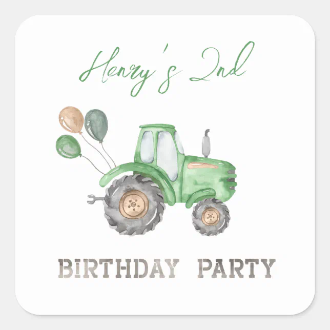 Tractor Party Stickers | Tractor Stickers | Zazzle