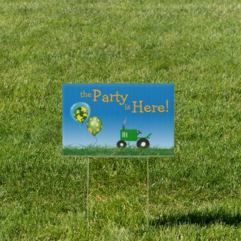 Tractor Party Yard Sign | Zazzle