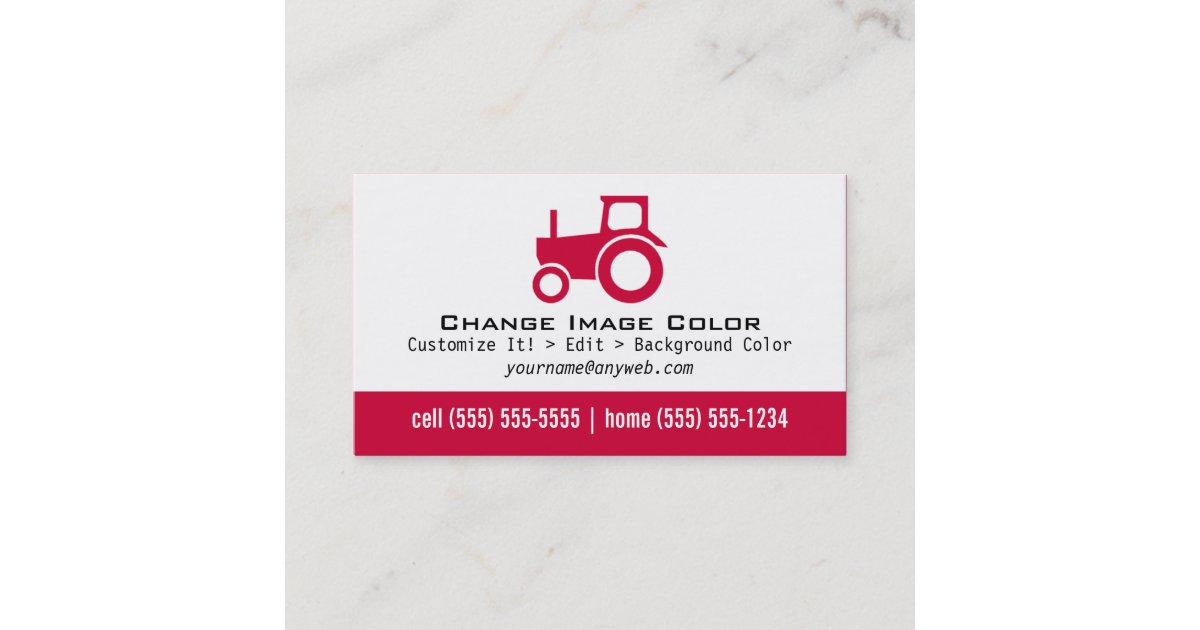 Tractor - Personal Business Card | Zazzle