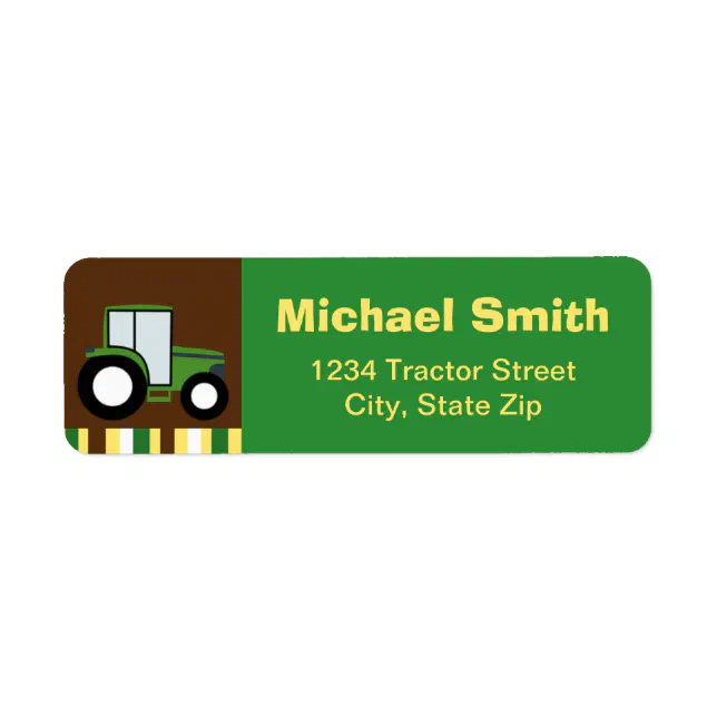 Tractor Return Address Label | Zazzle