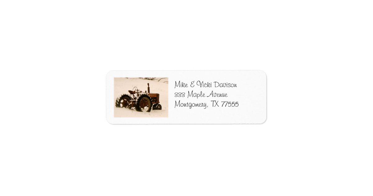 Tractor Return Address Label | Zazzle