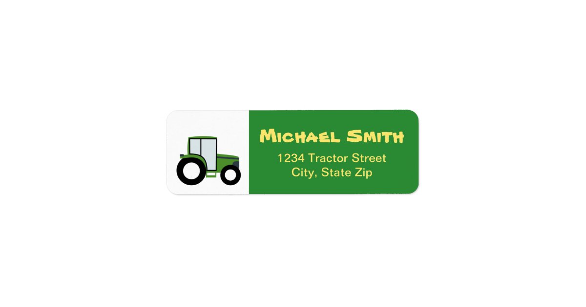 Tractor Return Address Label | Zazzle