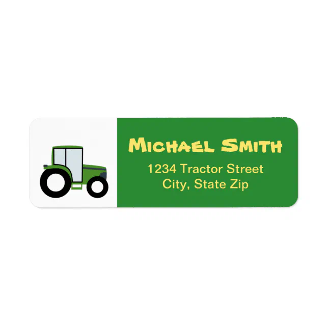 Tractor Return Address Label | Zazzle
