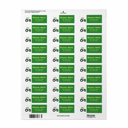 Tractor Return Address Label | Zazzle