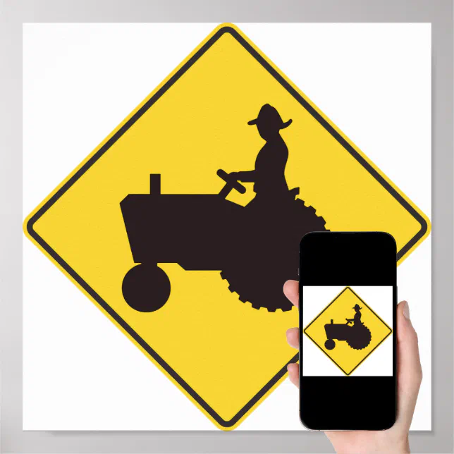 Tractor Road Sign Poster | Zazzle