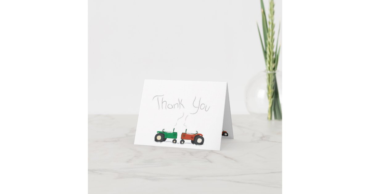 Tractor Thank-You Card | Zazzle.com