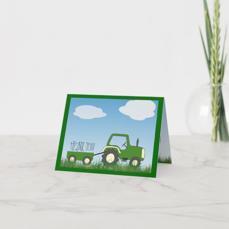 Tractor Thank You Card -- cute inside too! | Zazzle