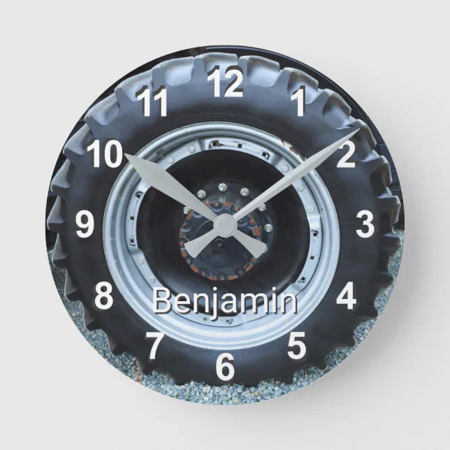 Tractor Tire Round Clock | Zazzle