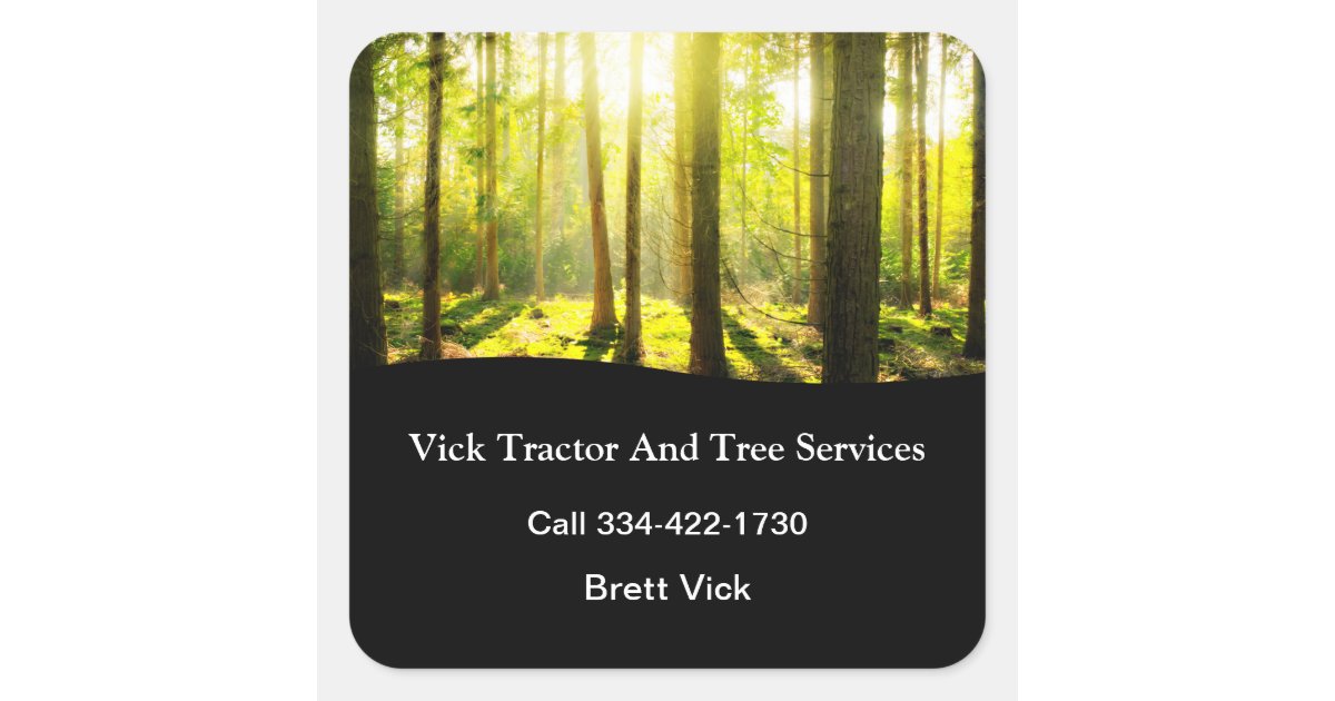 Tractor Tree Land Clearing Service Square Sticker | Zazzle