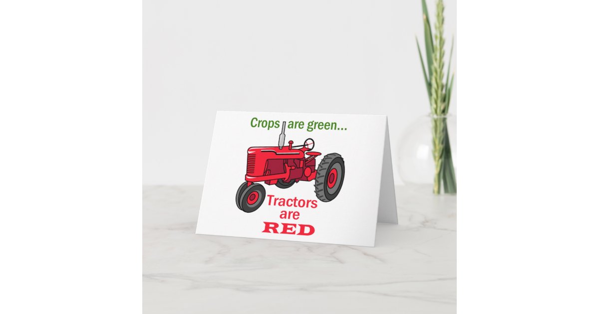 Tractors Are Red Card | Zazzle