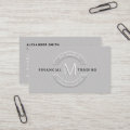 Trader Dealer Faux Embossed Monogram Professional Business Card | Zazzle