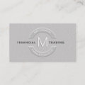 Trader Dealer Faux Embossed Monogram Professional Business Card | Zazzle