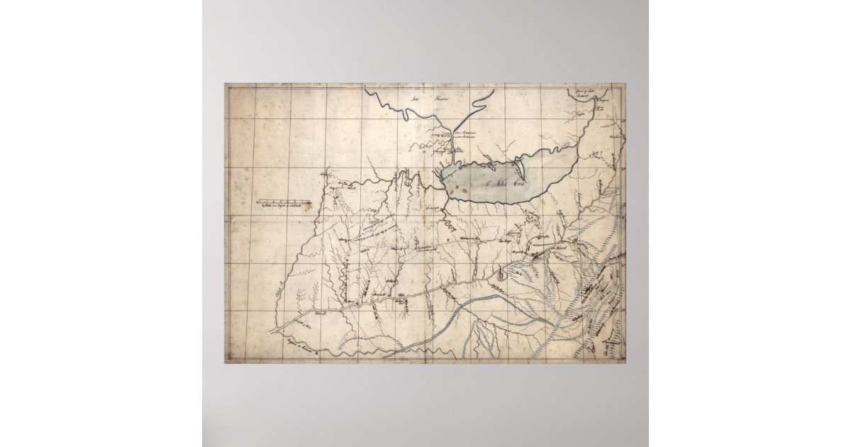 TRADERS MAP OHIO RIVER VALLEY 1753 POSTER | Zazzle