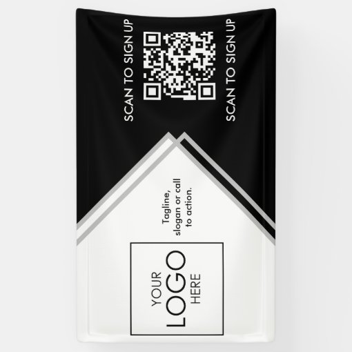 Tradeshow Display Signage QR Code Upload Your Logo Banner | Zazzle