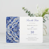 Traditional Azulejo Tile "Save the Date" Wedding Invitation | Zazzle