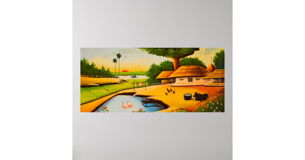 Traditional Bangladeshi Village Poster | Zazzle